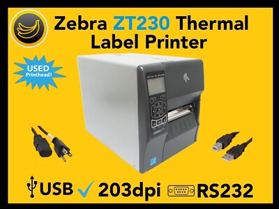 Zebra ZT230 Thermal Transfer Label Printer 203 dpi, USB, RS232, USA ...