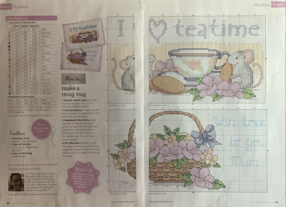 Cross Stitch Chart - Mug Rugs | eBay