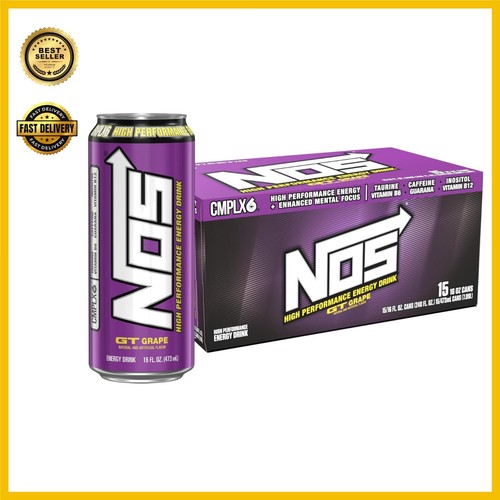 NOS GT Grape: High Performance Energy Drink. 16 Fl oz (Pack of 15) | eBay
