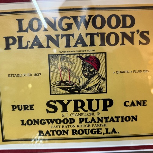 Vintage Longwood Plantation Syrup Label - Framed Baton Rouge, LA - Rare ...