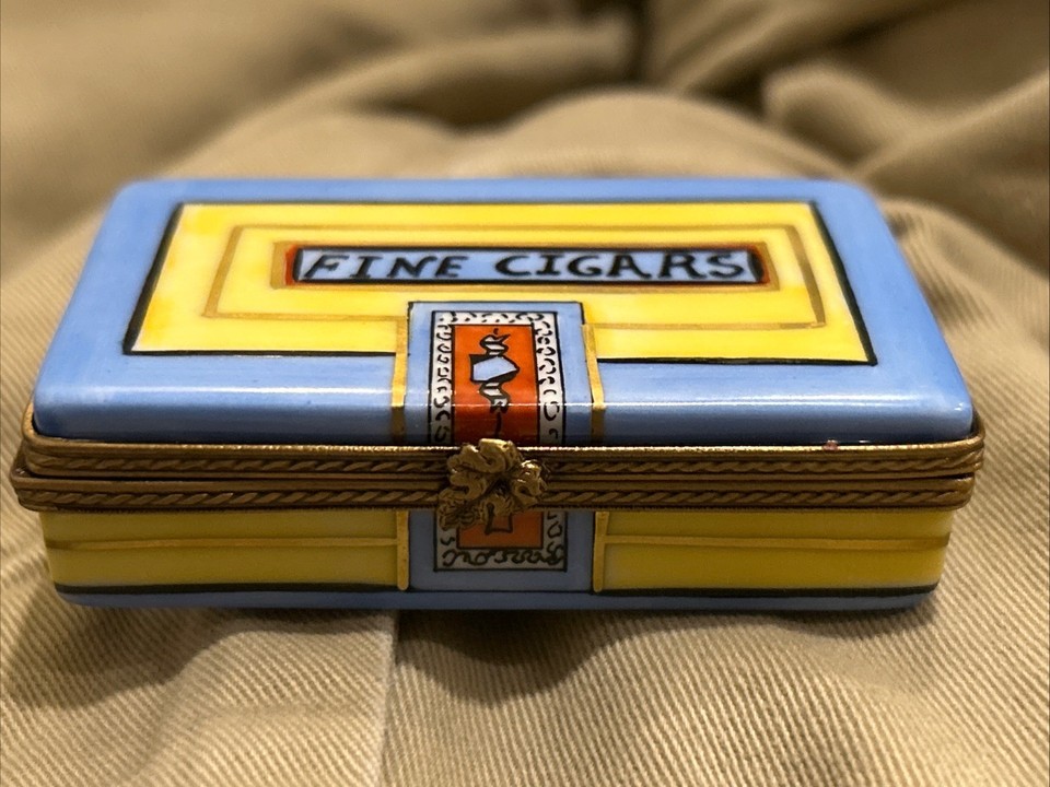 Limoges France trinket box, Fine Cigar Box With Removable Cigar Free ...