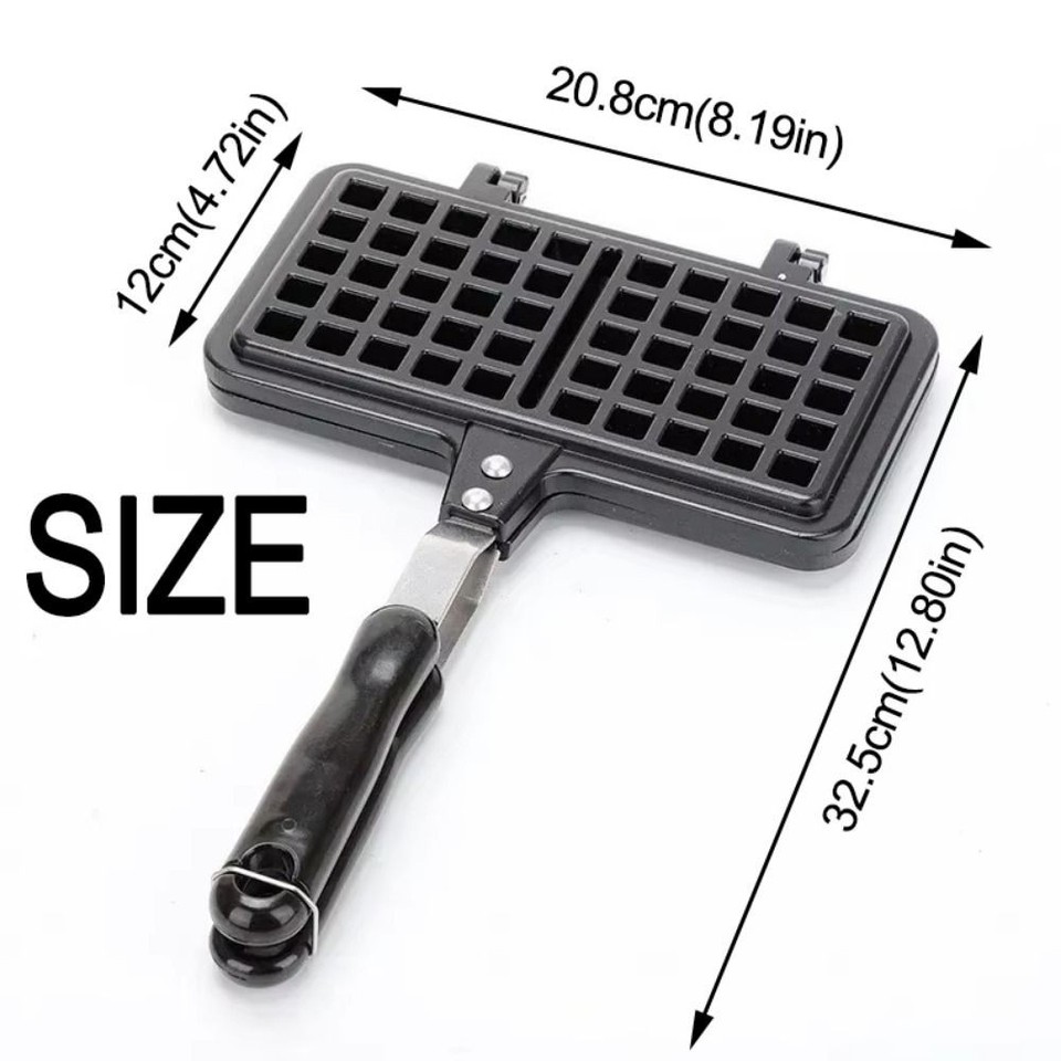 Cast Aluminum Waffle Mold Pan Rectangle Waffle Maker Machine Baking ...