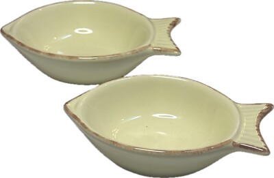 Fishy by Coastline Imports Stoneware Small Pinch Bowls Sauce Bowls Fish ...