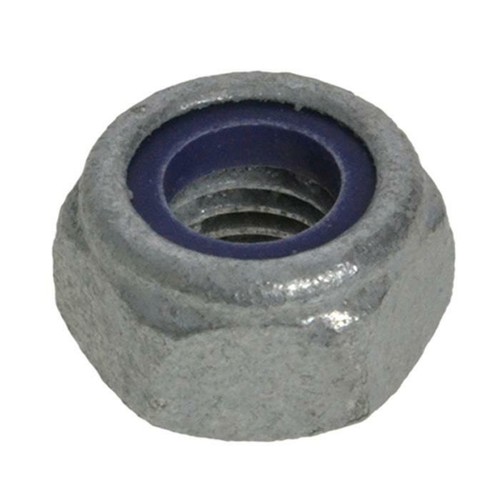 Hex Nyloc Nut M12 (12mm) Galvanised Class 6 Mechancial Galv Lock Insert ...