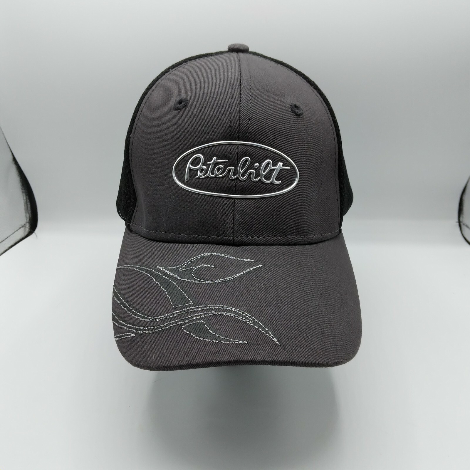 Peterbilt Trucker Hat Ball Cap Liquid Metal Script Gr… - Gem
