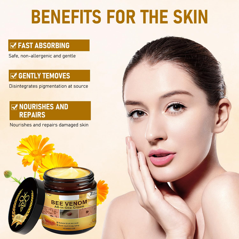 2PCS Bee Venom All-In-One Cream Skin Treatment 2025 Professional Bee ...