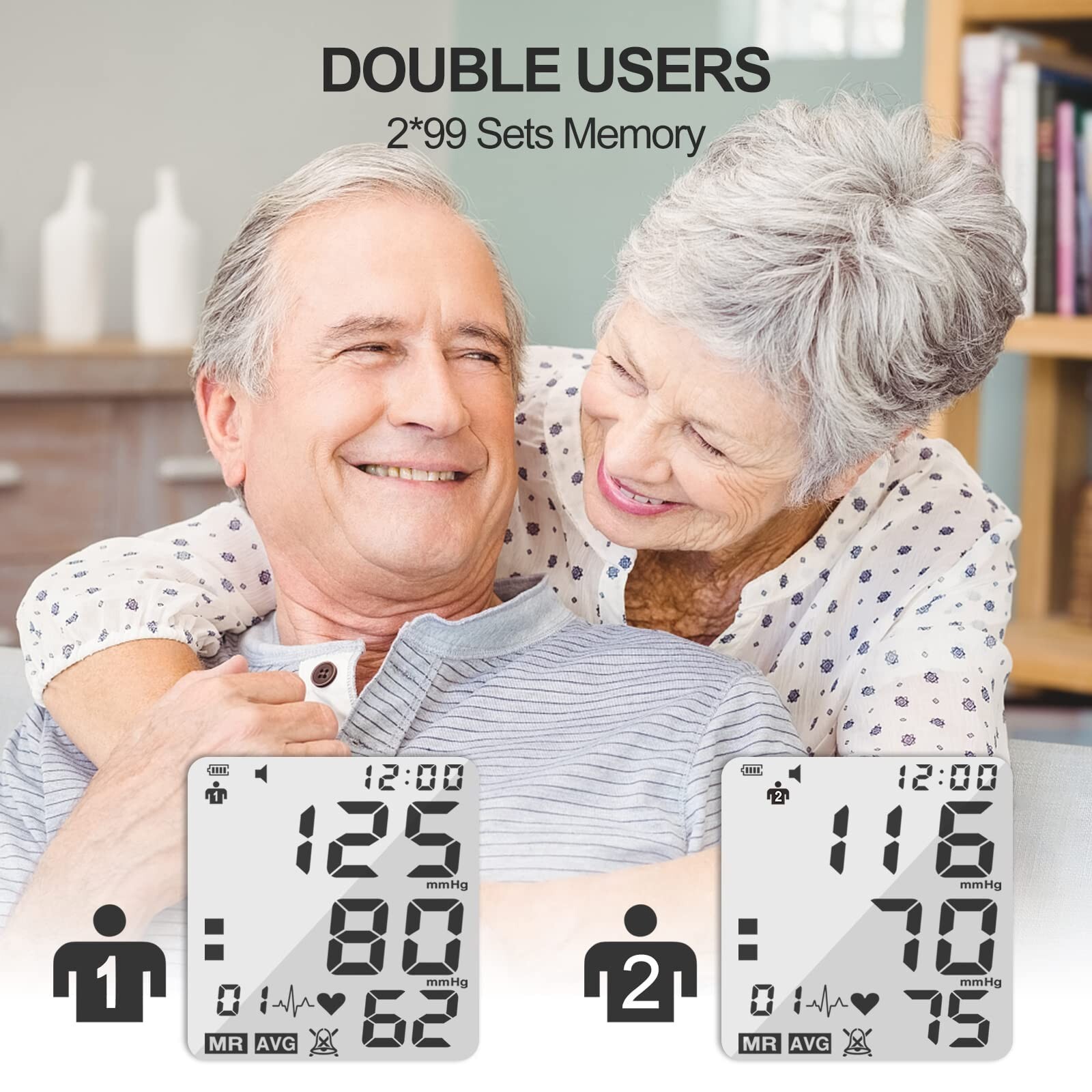 Digital Blood Pressure Monitor Upper Arm Heart Rate Machine BP Large ...