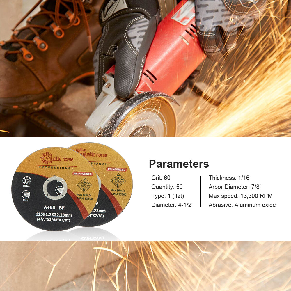 50 Pack 4.5 inch Cutoff Wheels 4.5 Cutting Discs Stainless Steel ...