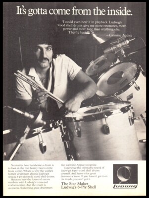 1981 Ludwig Drums- Carmine Appice-Print ad / mini-poster VTG 80’s Rock music | eBay