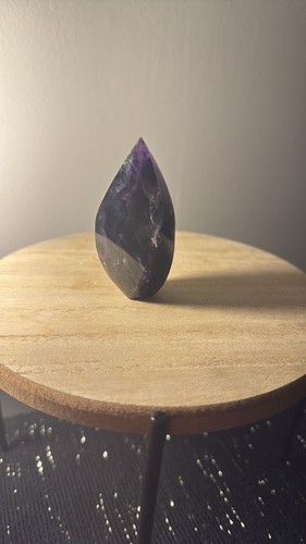 Natural Banded Purple Fluorite Flame With Druzy/Tower/Crystal/Healing ...