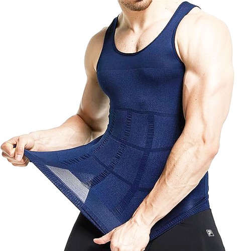 Men's Body Shaper Slimming Tummy Vest Chest Compression Shirt Tank Top ...
