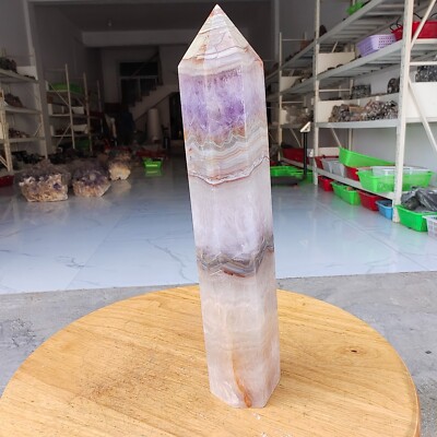 840g Amethyst Banded Agate point tower Crystal Healing Chakra natural ...
