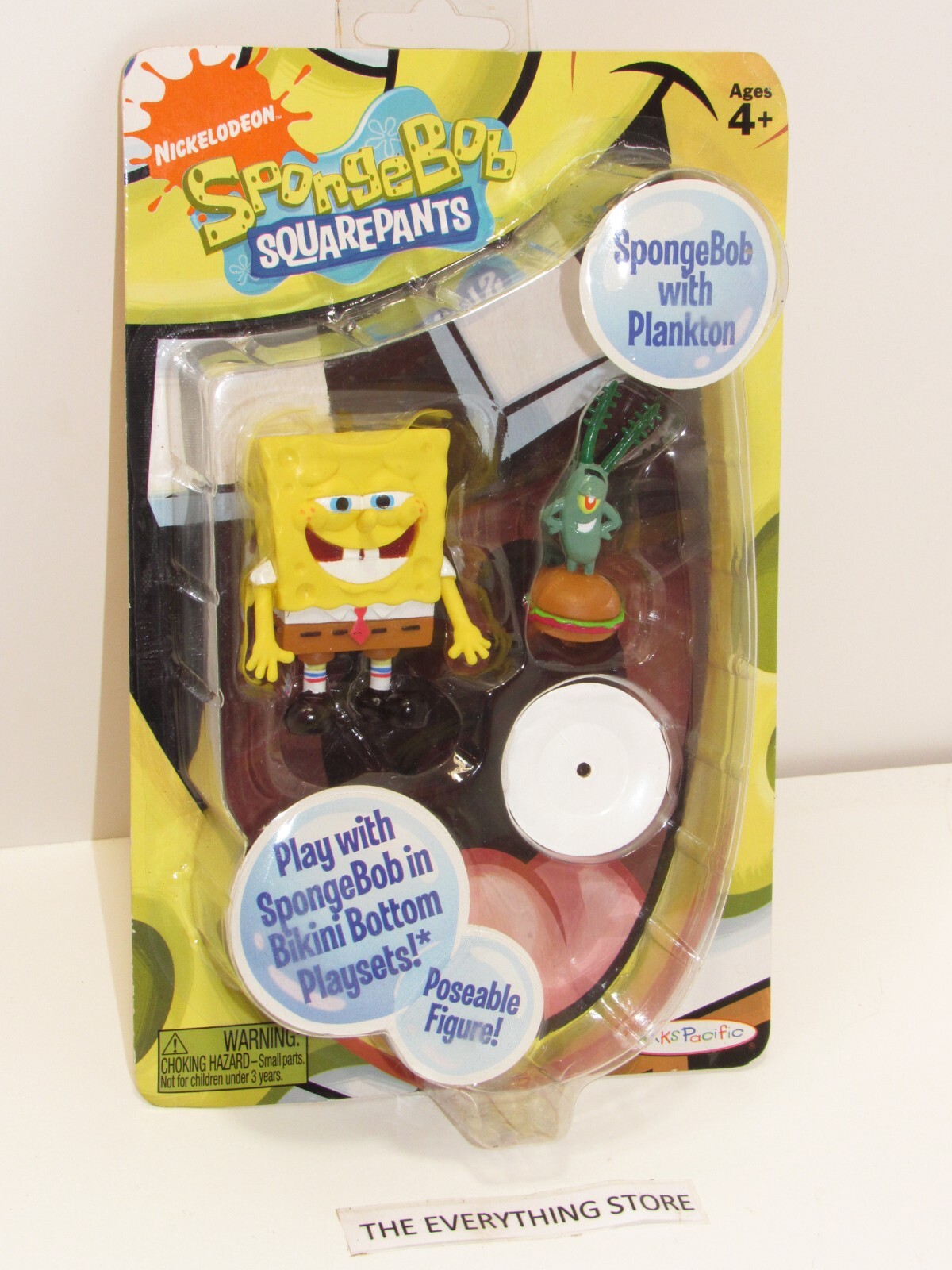NICKELODEON JAKKS PACIFIC SPONGEBOB SQUAREPANTS WITH PLANKTON POSEABLE ...