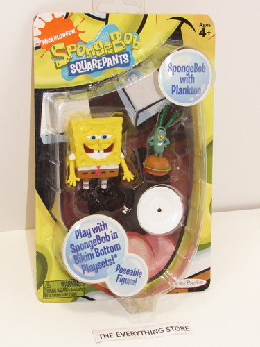 NICKELODEON JAKKS PACIFIC SPONGEBOB SQUAREPANTS WITH PLANKTON POSEABLE ...