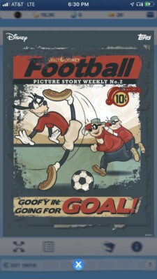 topps disney Collect DIGITAL Goofy Sports Collection Football / Soccer ...