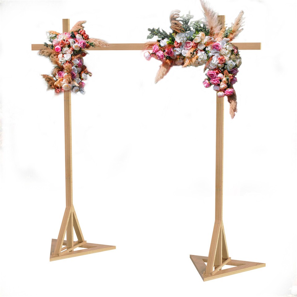 Wooden Wedding Ceremony Arch Garden Arbor Backdrop Stand Floral Garland ...