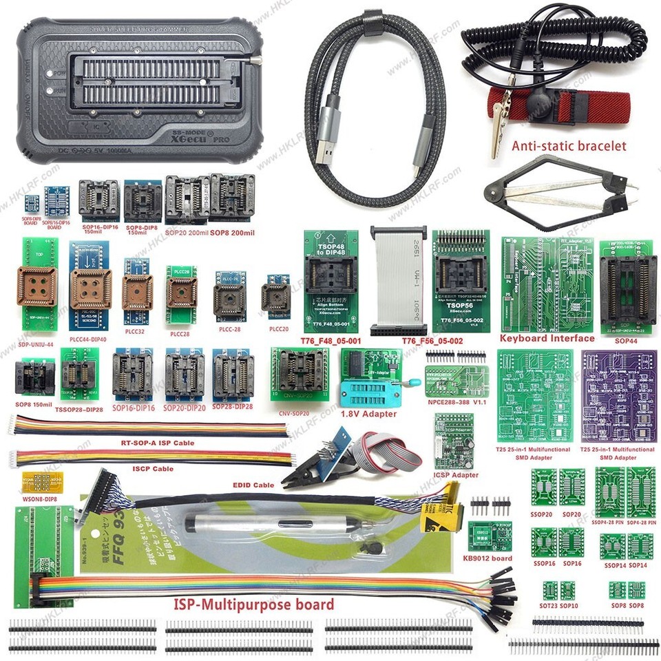 T76 Programmer+49 Adapters Support Eprom ISP BGA Socket Tester Clip ...