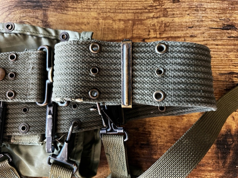 USGI ALICE LC-2 Pistol Belt Y Suspenders Field Pack Butt Pack OD Green ...