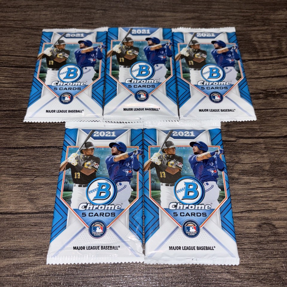 (5) 2021 Bowman Chrome Baseball-5 Card Packs-Factory Sealed-Free ...