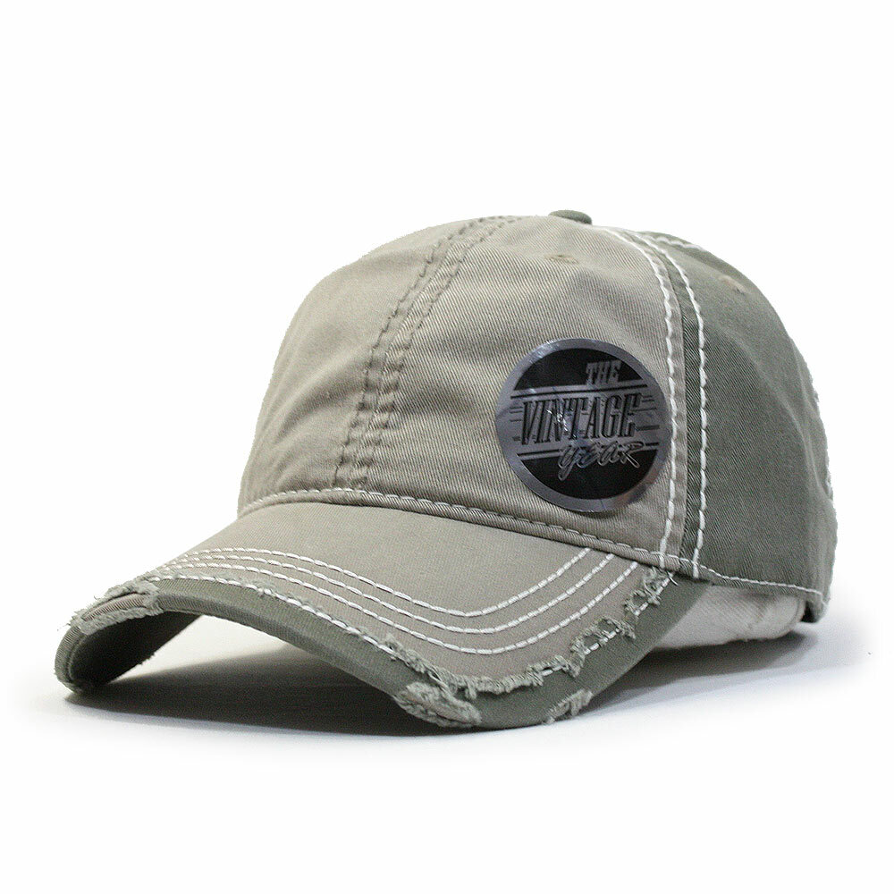 New Vintage Washed Cotton Heavy Stitch Distressed Trim Visor Baseball ...