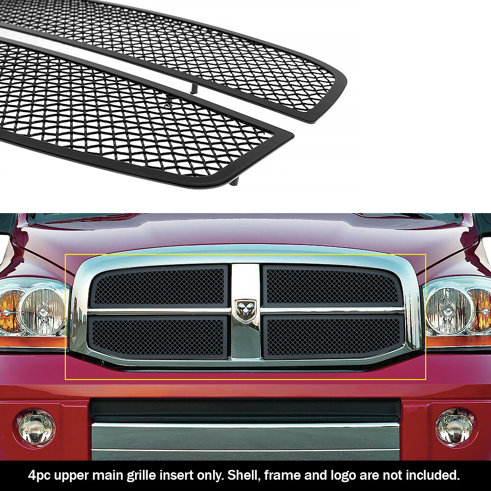 Fits 2006-2008 Dodge Ram Upper Steel Black Mesh Grille Grill Insert | eBay