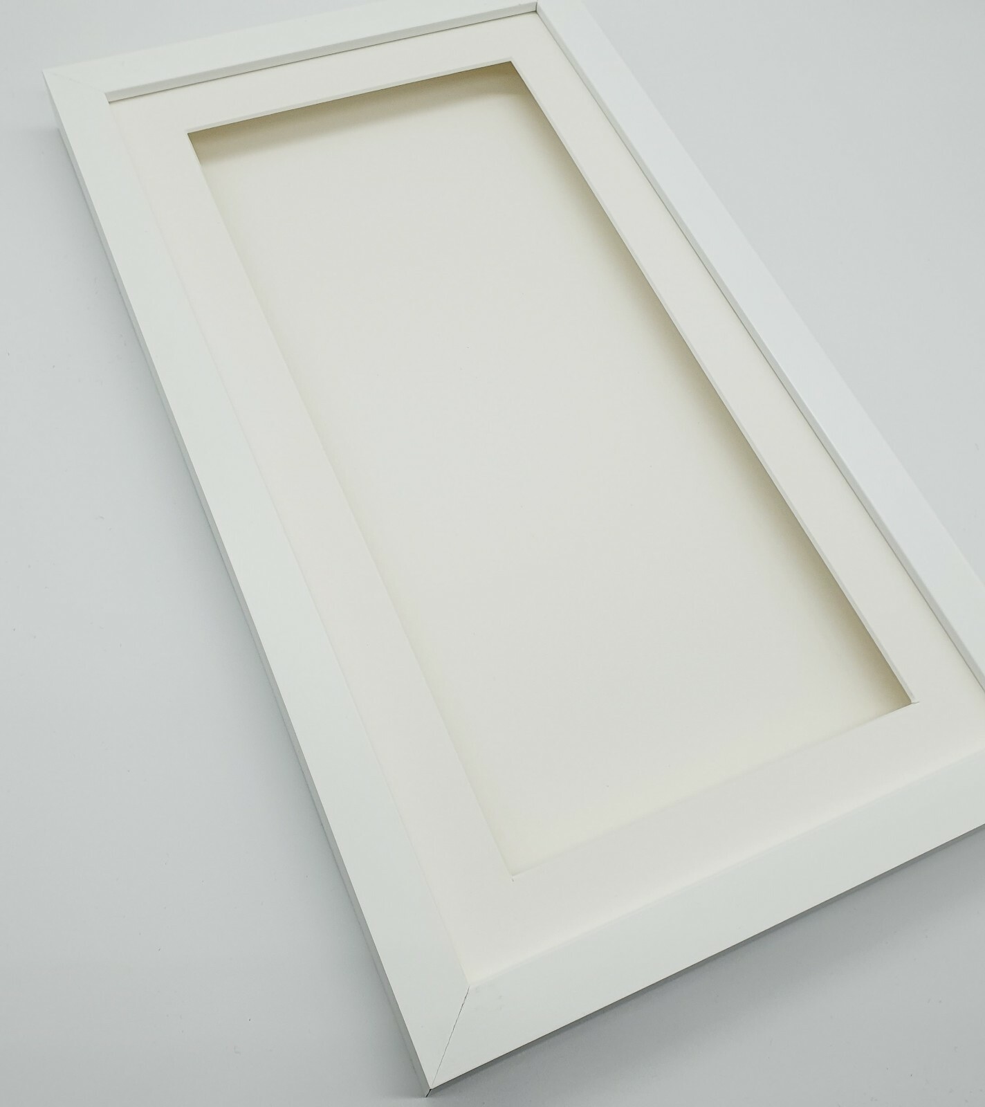 3D 15" x 8" WHITE Picture Photo Box Frame 14mm/0.5" Deep Medal Keepsake ...