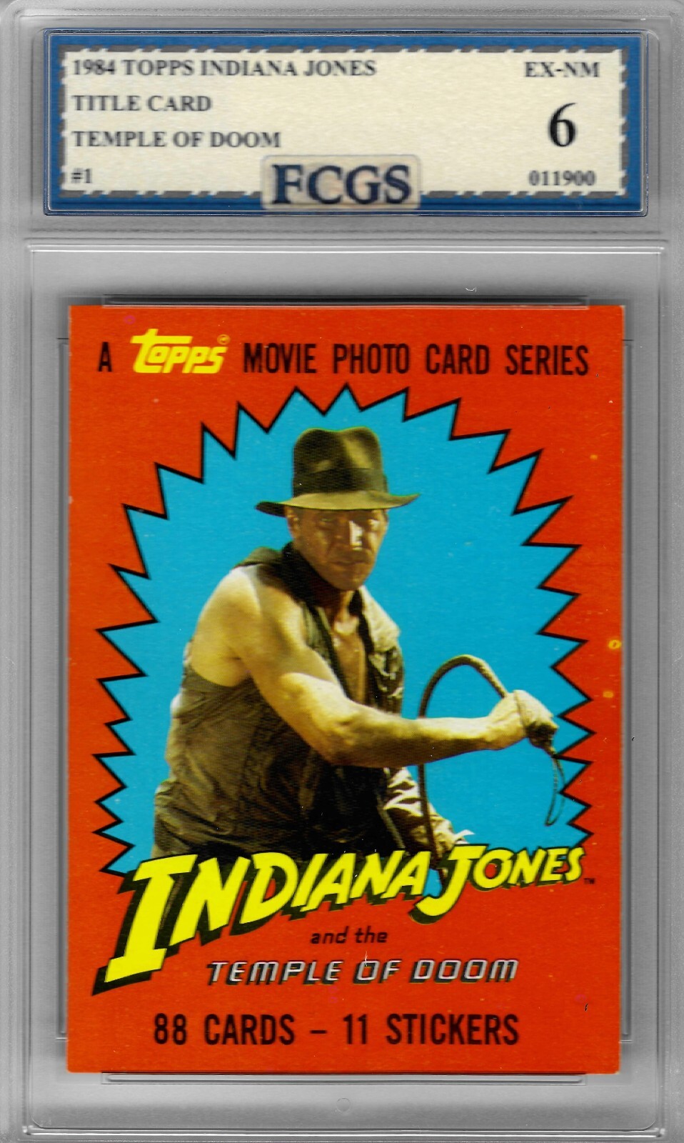 1984 Indiana Jones Title Card #1 Graded FCGS 6 EX-NM | eBay