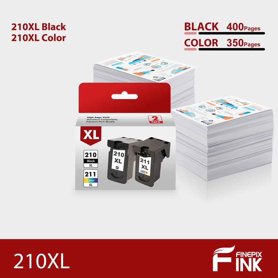 PG-210XL CL-211XL Ink Cartridges For Canon 210 PIXMA MX340 MX350 MP280 ...