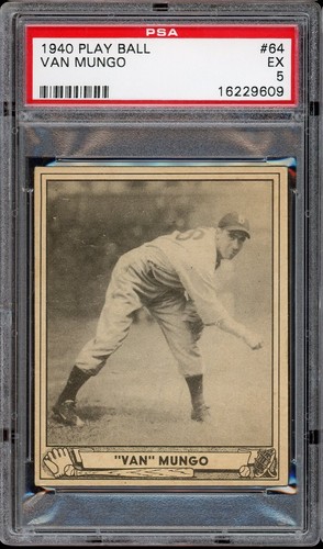 1940 Play Ball Baseball #64 Van Mungo PSA 5 | eBay