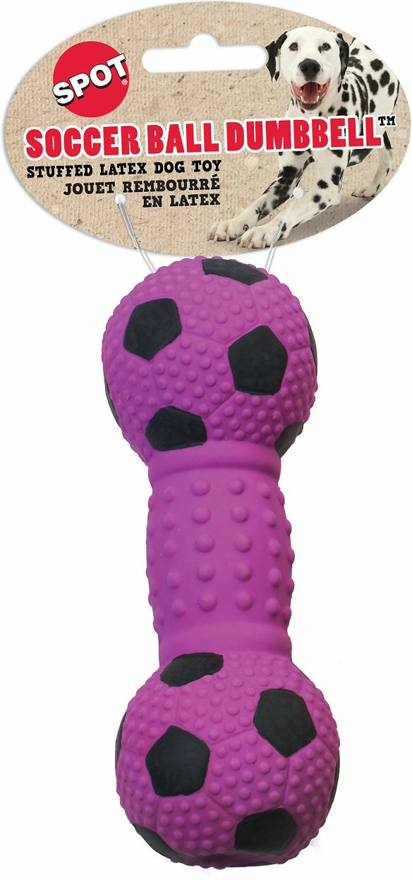 Spot Purple Heavy Latex Soccer Ball Dumbbell 6 Inch Bumpy Dog Toy ...