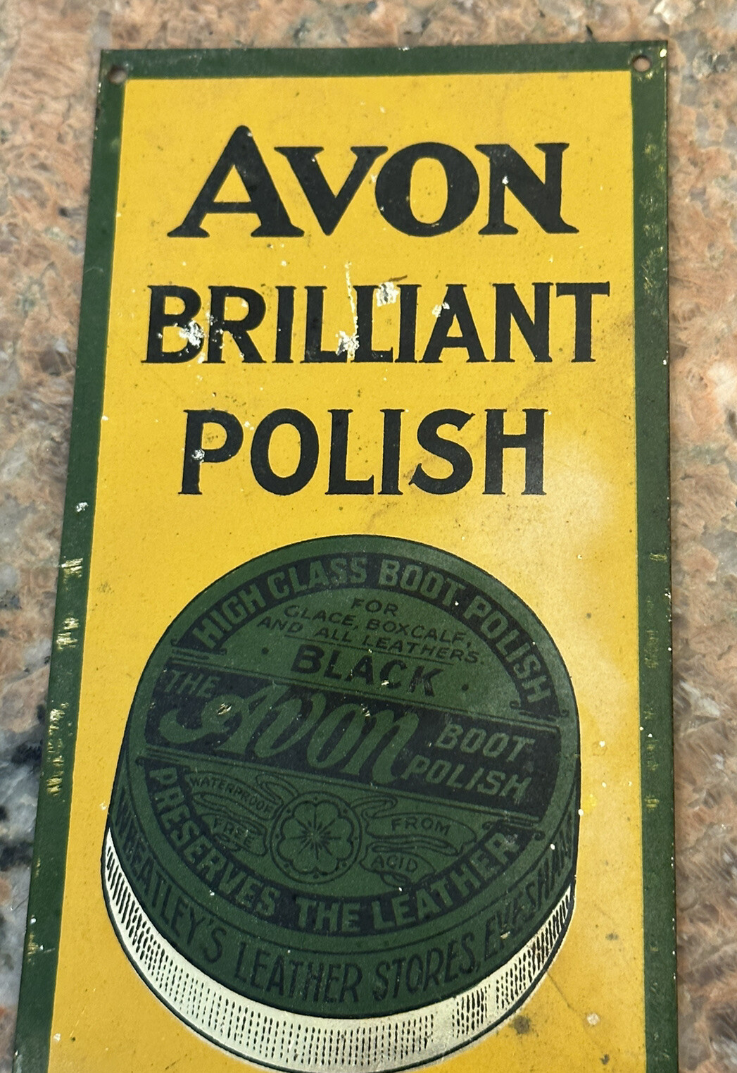 VTG 1930s BOOTS POLISH ADVERTISING SIGN Door Push AVON 3in. x 8in. | eBay