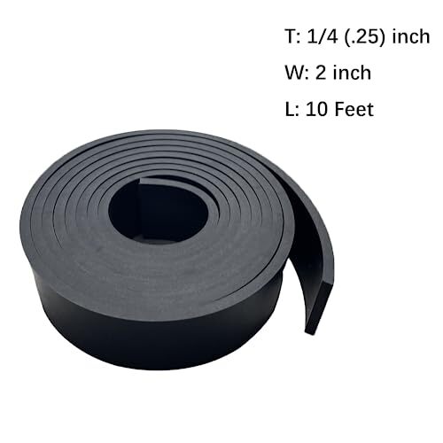Thick Solid Rubber Strips Sheet Rolls 1/4 .25" Thick X 2" Wide X 10 ...