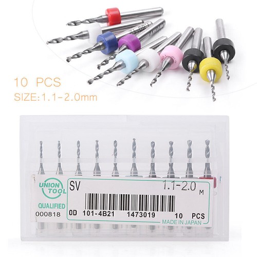 10x 1.1mm-2.0mm PCB CNC Print Circuit Board Carbide Micro Drill Bits ...