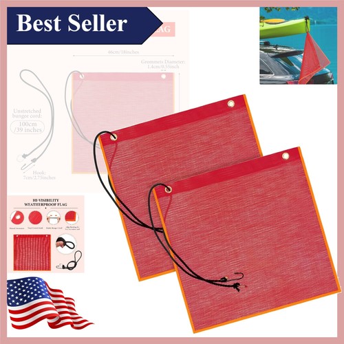 Construction Safety Flag Kit - 2 Pieces 18x18 inches with Bungee Cord ...