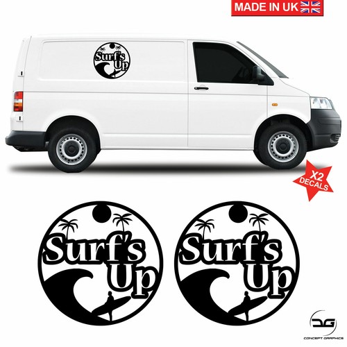 Surfs Up Funny Large Van Vinyl Decal Stickers For VW Camper Transporter ...