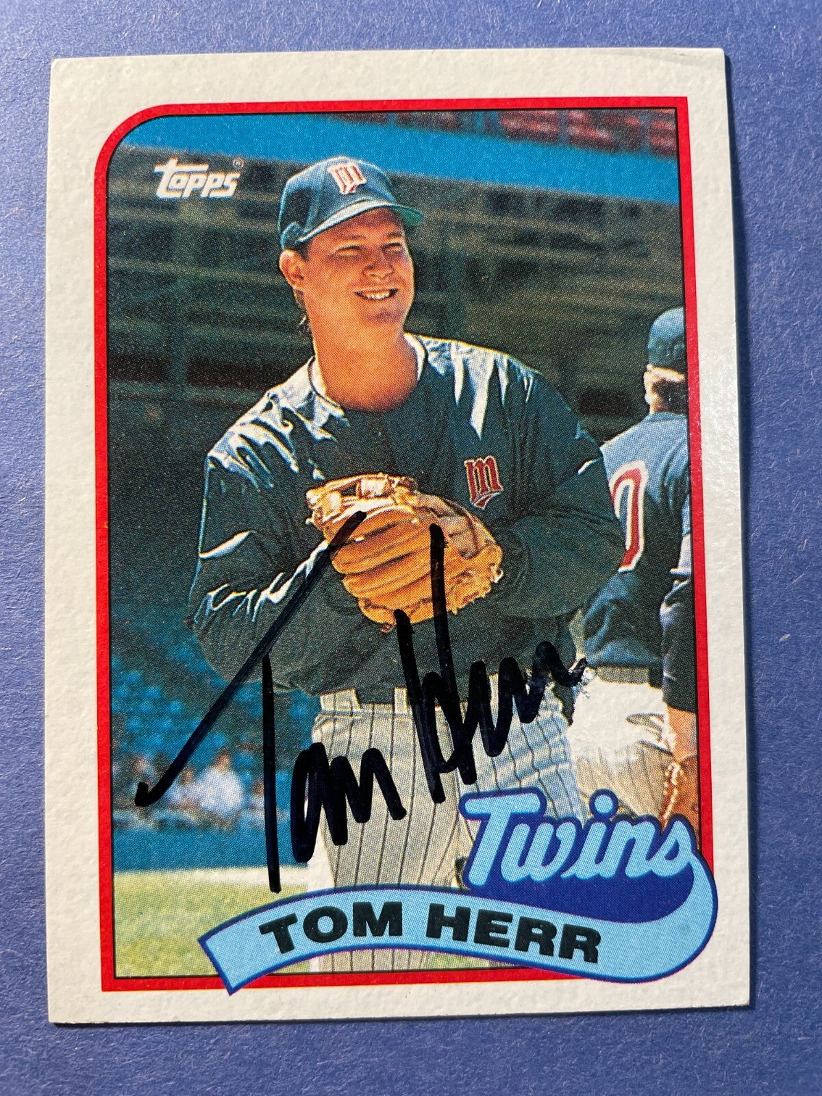 SIGNED TOM HERR 1989 AUTOGRAPHED TOPPS BASEBALL CARD - TWINS | eBay