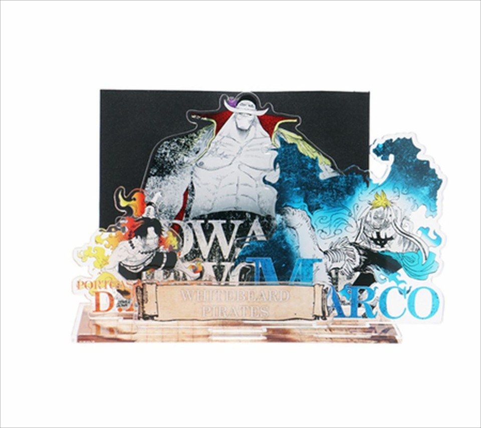 One Piece Pirates Flag Banner Acrylic Stand Figure Newgate Ace Marco ...