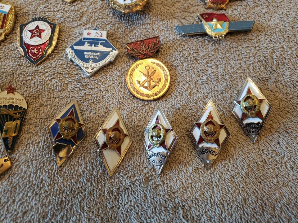 Vtg Russian USSR Soviet Military Pins Lot | eBay