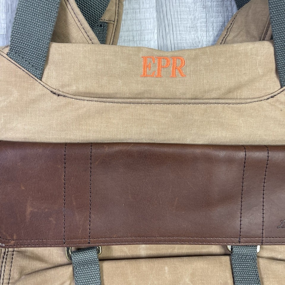 Vintage L.L. Bean Heritage Khaki Waxed Canvas Leather Tote Backpack ...