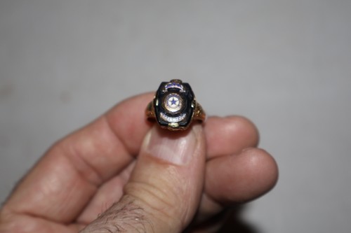 Art Deco 10K Yellow Gold Onyx Past President American Legion Auxiliary ...