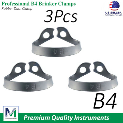 Dental Rubber Dam Clamps B4 Brinker Anterior Endodontic Surgical Set Of ...