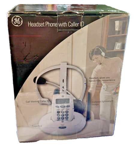 GE Vintage Cordless Headset Office Telephone 900 MHz Call Waiting ...