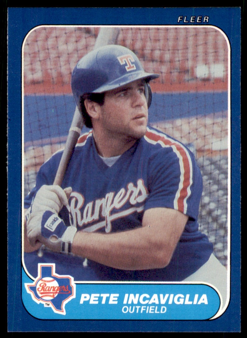 1986 FLEER UPDATE PETE INCAVIGLIA TEXAS RANGERS #U-53 | eBay