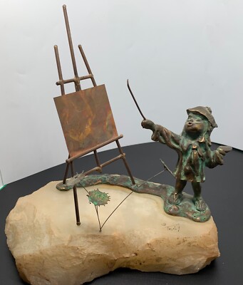 Vintage Bronze Sculpture on Quartz Slab by Tejay Gull | eBay