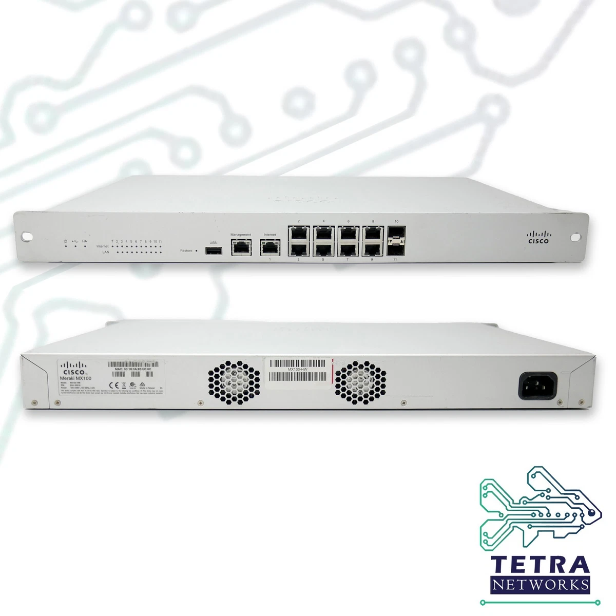 Cisco Meraki MX100-HW Cloud Managed Security Appliances, 59% OFF