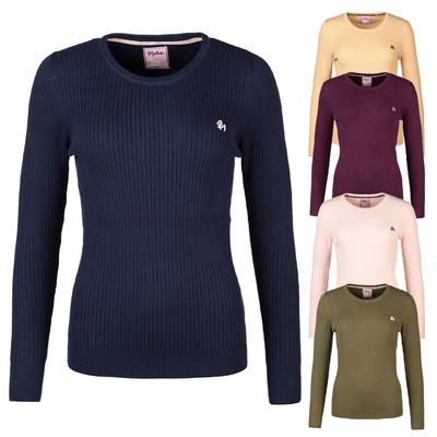 Rydale Ladies Ribbed Jumper Women's Crew Neck Rib Knit Sweater 5 ...