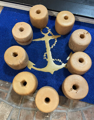 Corks From A Commercial Fishing Boat- Lot Of 9 Brown Foam Floating ...