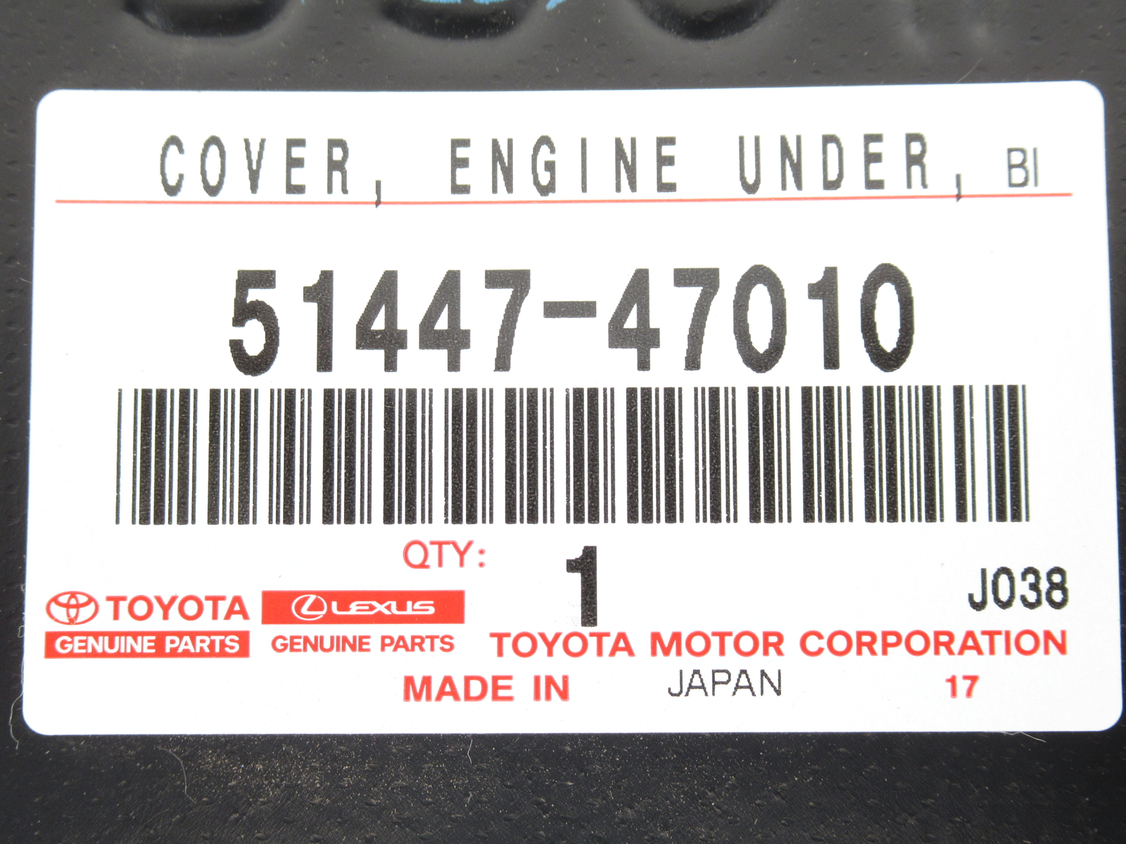 Genuine OEM Toyota 51447-47010 Engine Lower Cover no.4 Center Front 06 ...
