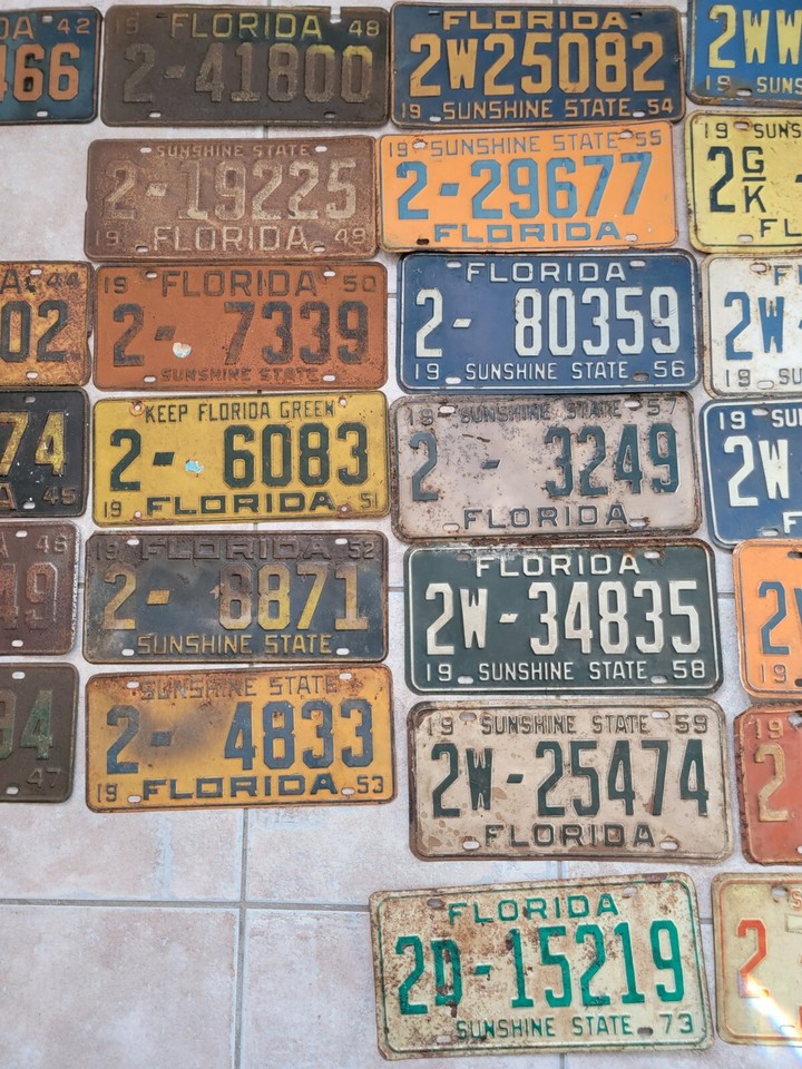1936 - 1975 Jacksonville Florida License 37 Plates Duval Tag Vintage ...