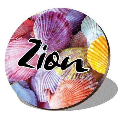 1 x Round Coaster - Name Zion Sea Shells Lettering #265397 | eBay
